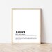 Toilet Definition Print | Digital Download | Bathroom | Download, Print ...