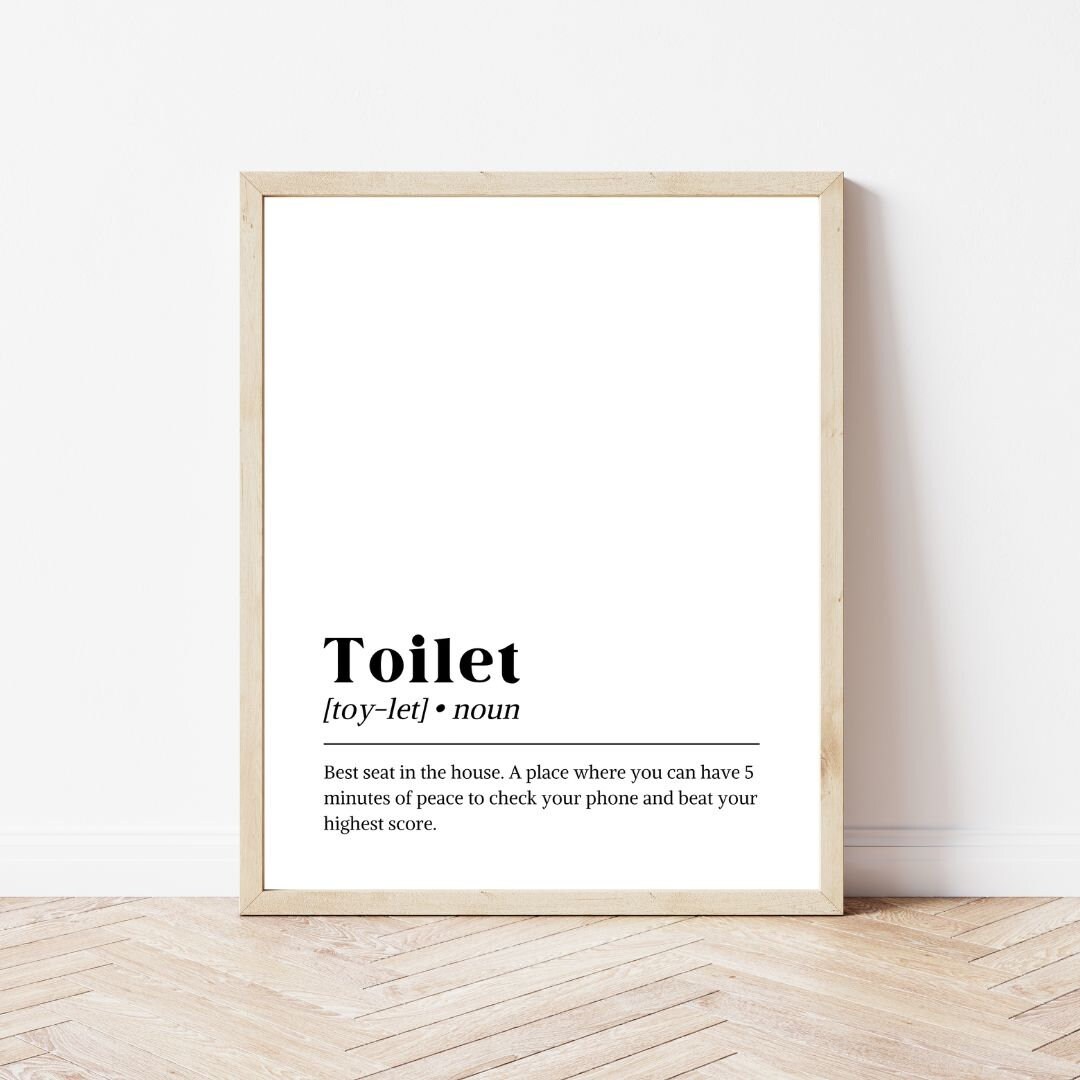 Toilet Definition Print | Digital Download | Bathroom | Download, Print ...