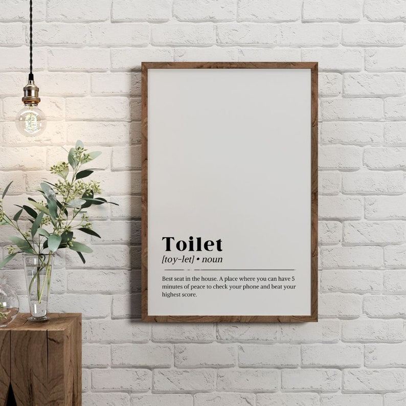 Toilet Definition Print | Digital Download | Bathroom | Download, Print ...