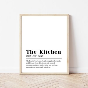 The Kitchen Definition Print Digital Download Download, Print, Frame ...