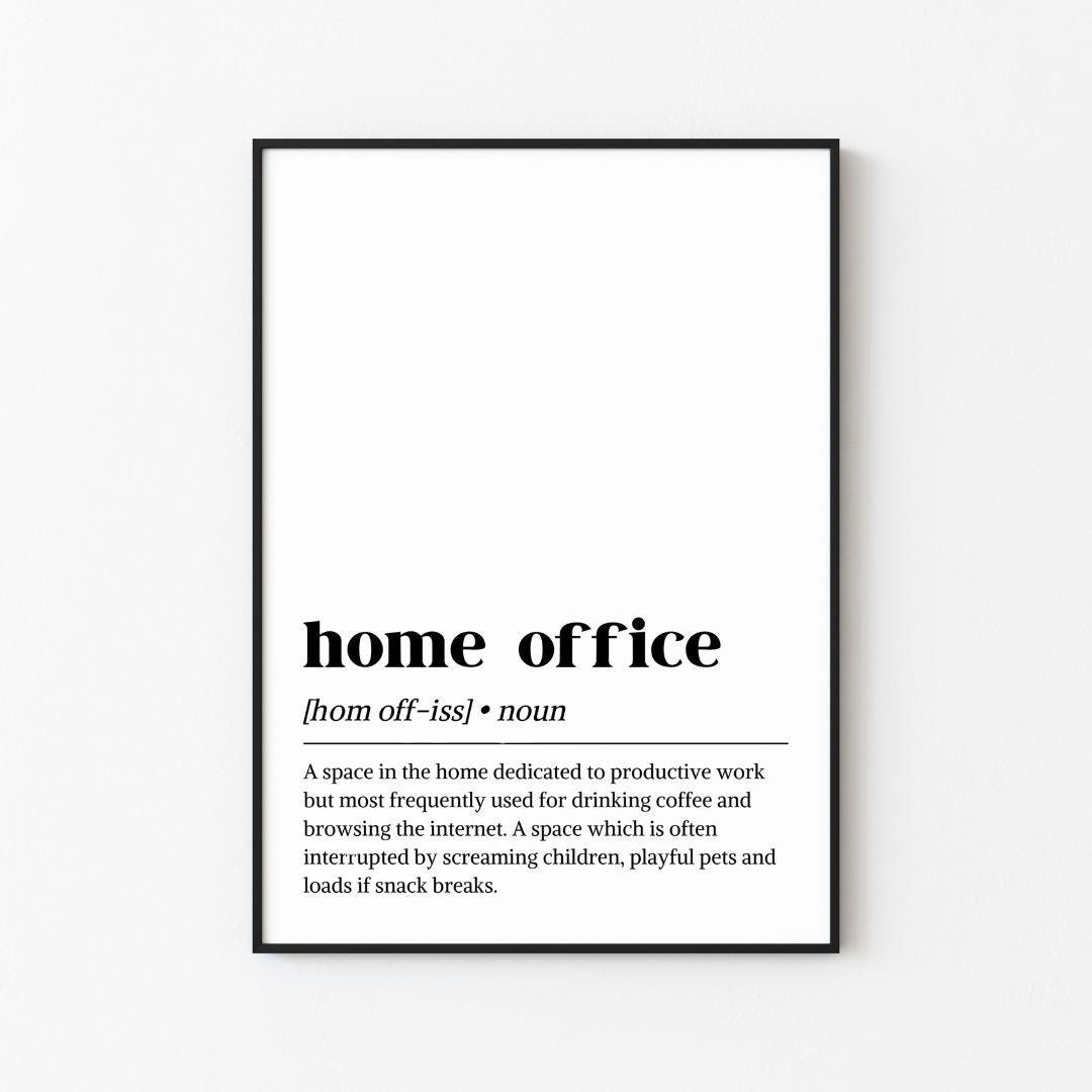 Home Office | Definition Wall Art Print Décor (digital Download) - Etsy