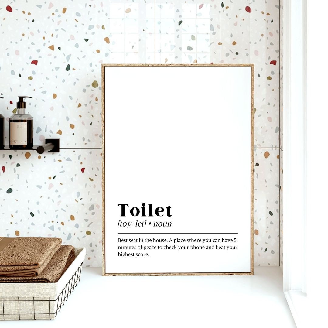 Toilet Definition Print | Digital Download | Bathroom | Download, Print ...