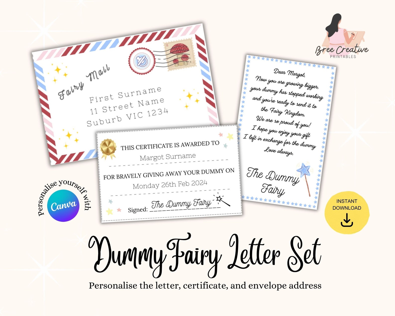 Dummy Fairy Letter and Envelope for Children, Fairy Mail for Kids ...