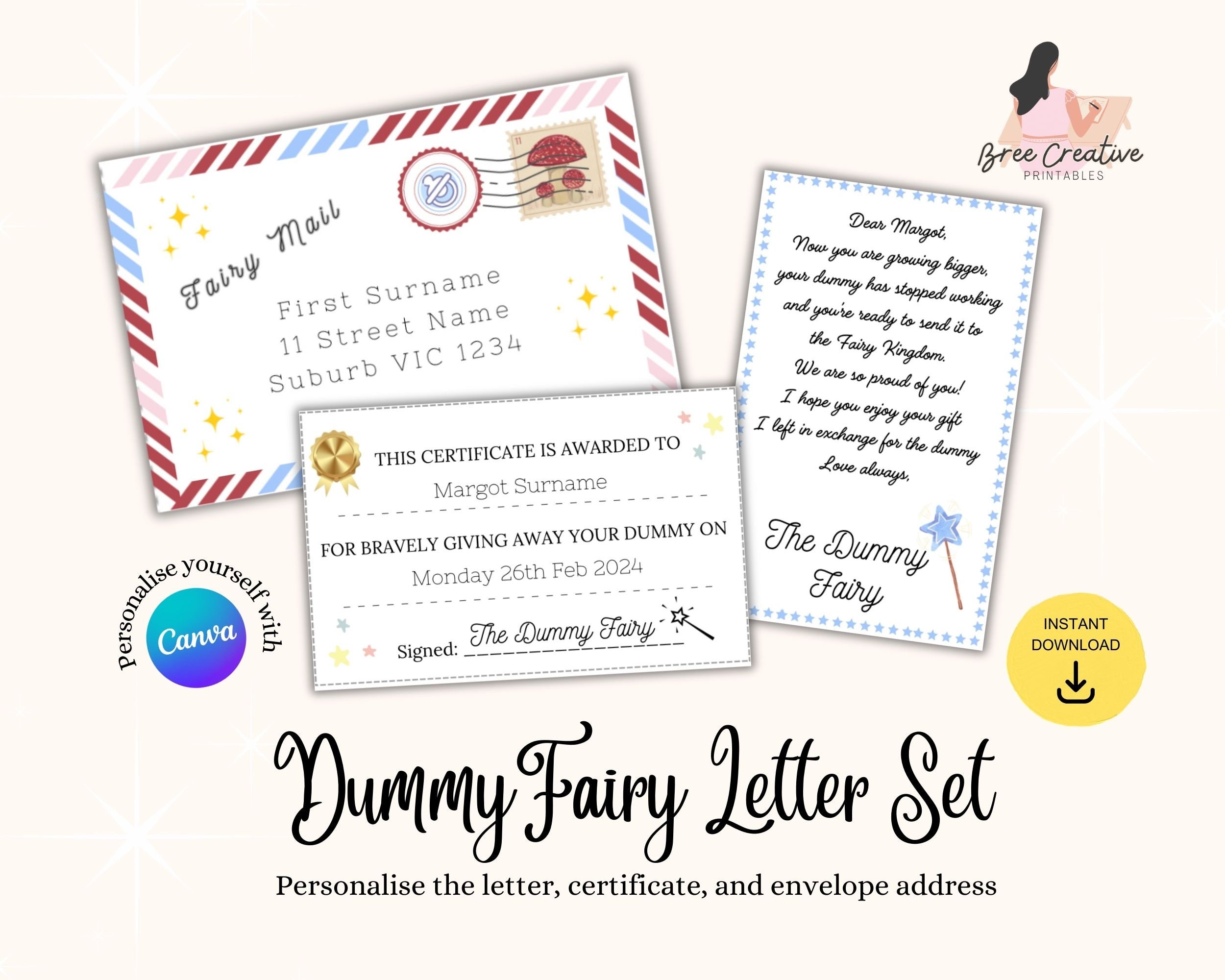 Dummy Fairy Letter and Envelope for Children, Fairy Mail for Kids ...