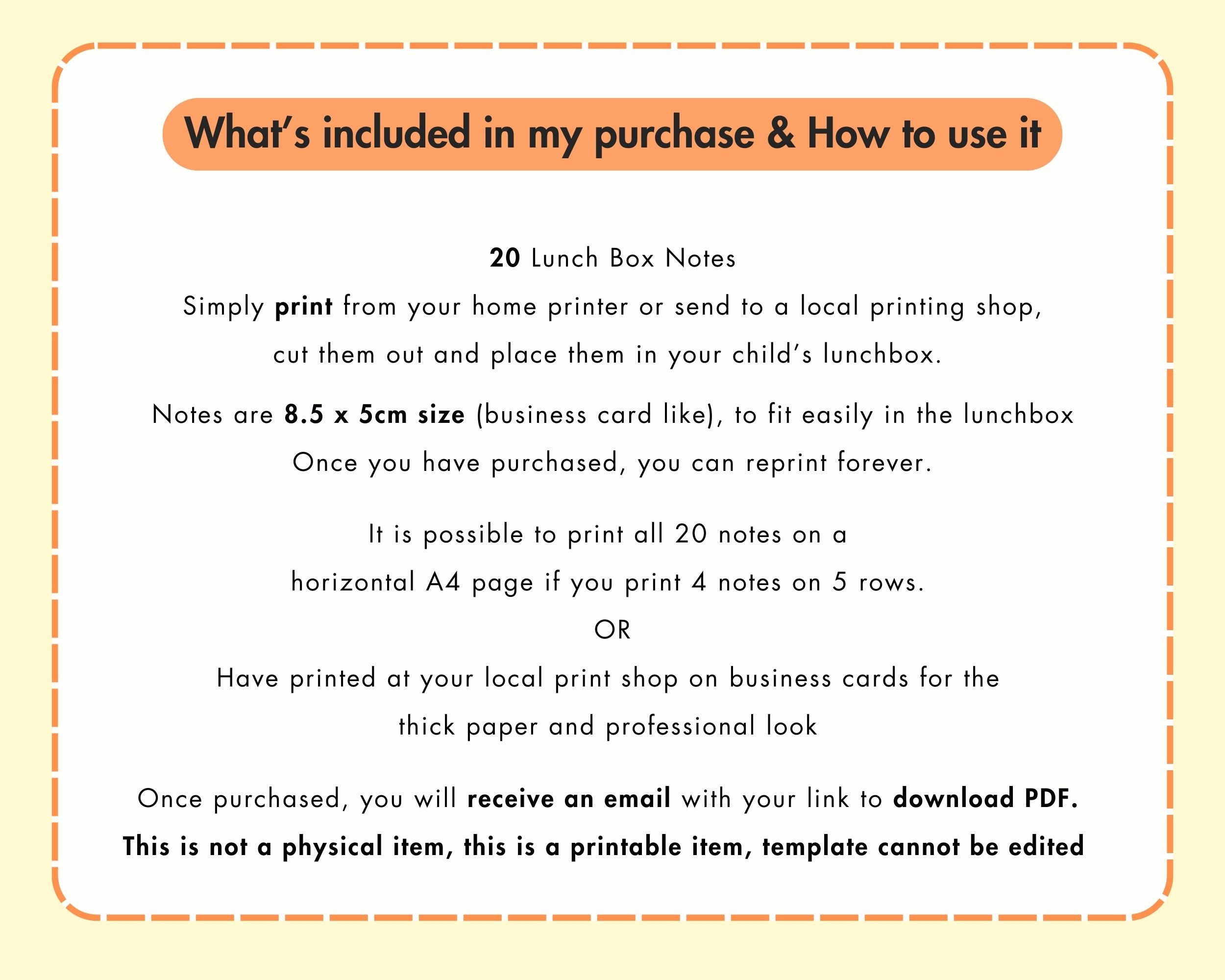 Printable Lunch Box Notes, Love Notes From Parents, Kid Friendly Notes ...