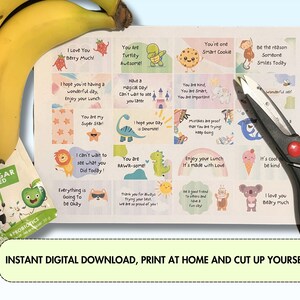 Printable Lunch Box Notes, Love Notes From Parents, Kid Friendly Notes ...