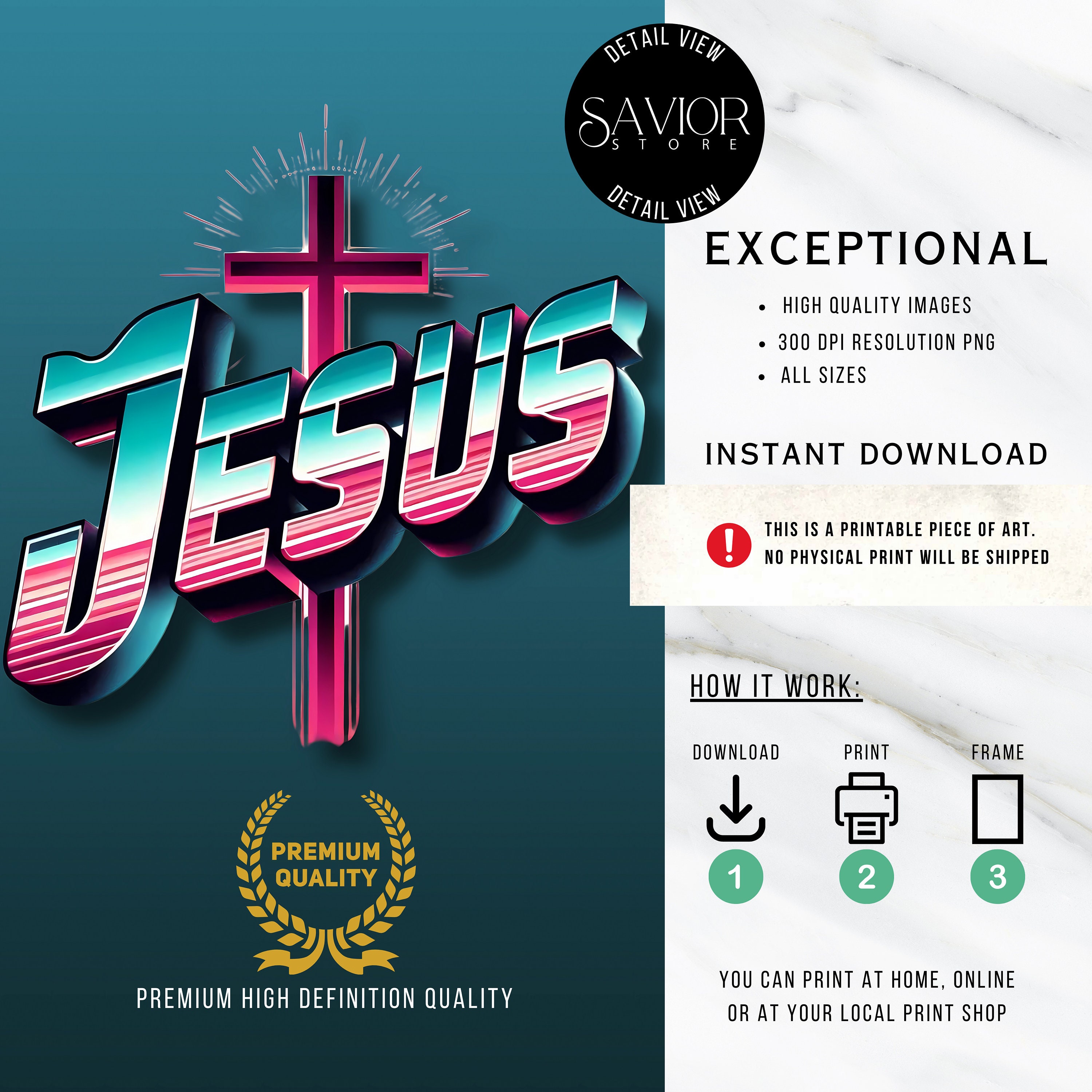 Fireworks Jesus Poster, Wall Art to Print and Frame, Dorm Decor Prints ...