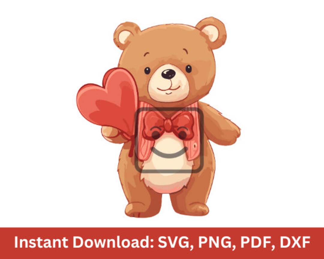 Instantly Downloadable: Love Bear SVG - Ideal for Crafting, Products ...