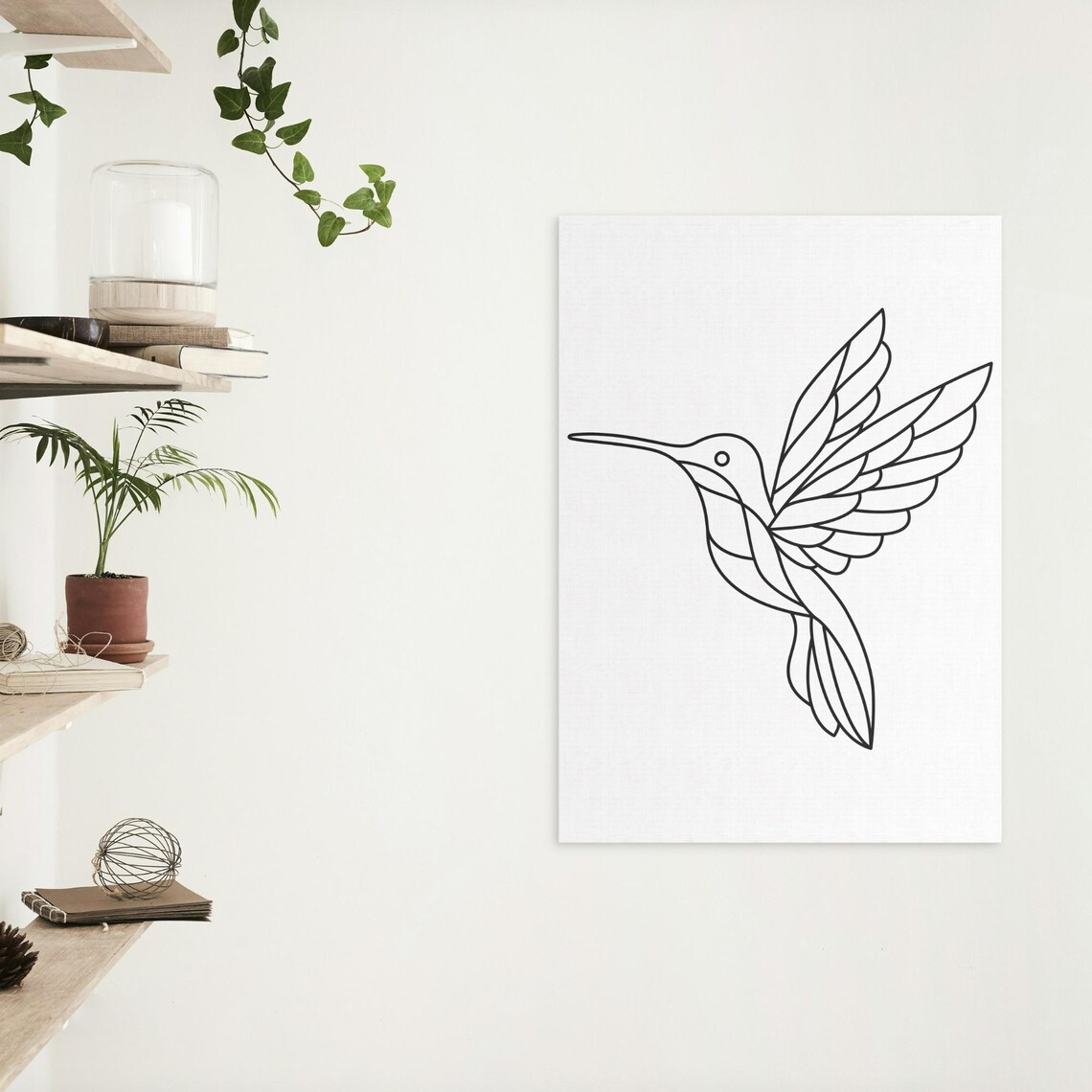 Hummingbird Stained Glass PDF Pattern Print, Flying Animal Ornament ...