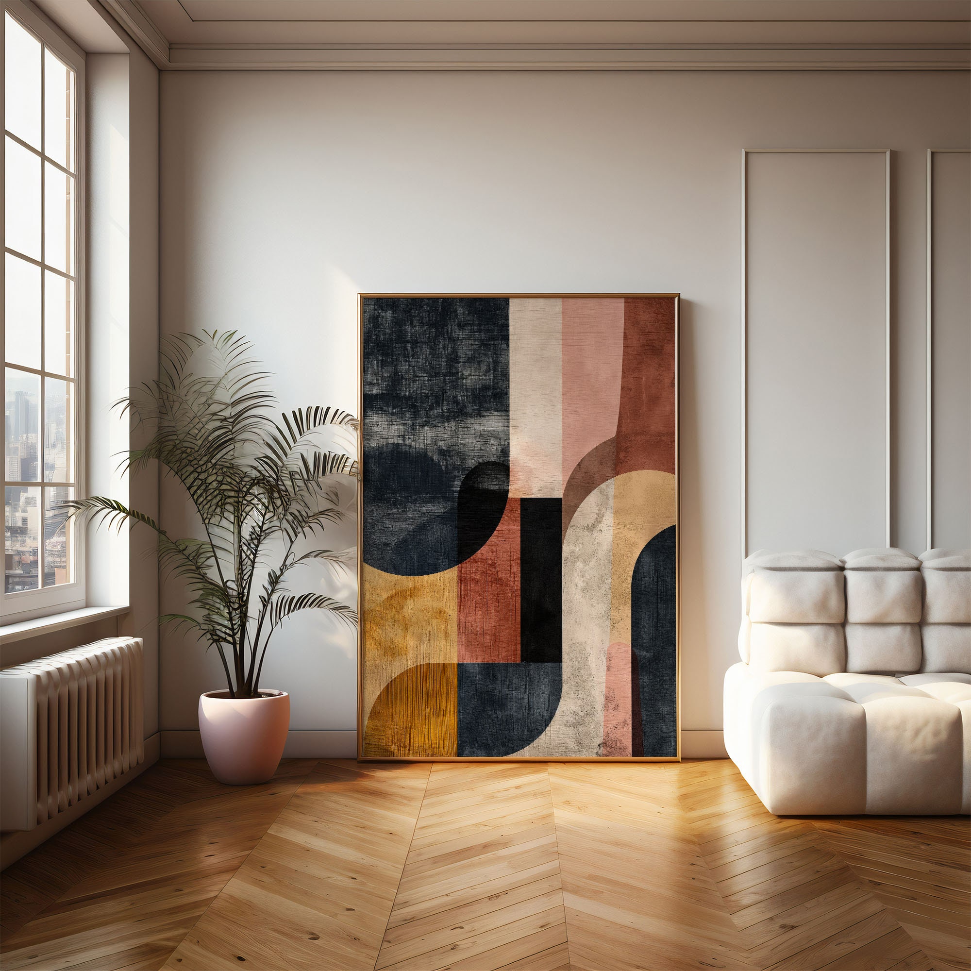 Geometric Abstract Shapes Wall Art Geometric Wall Art Modern Art Poster ...