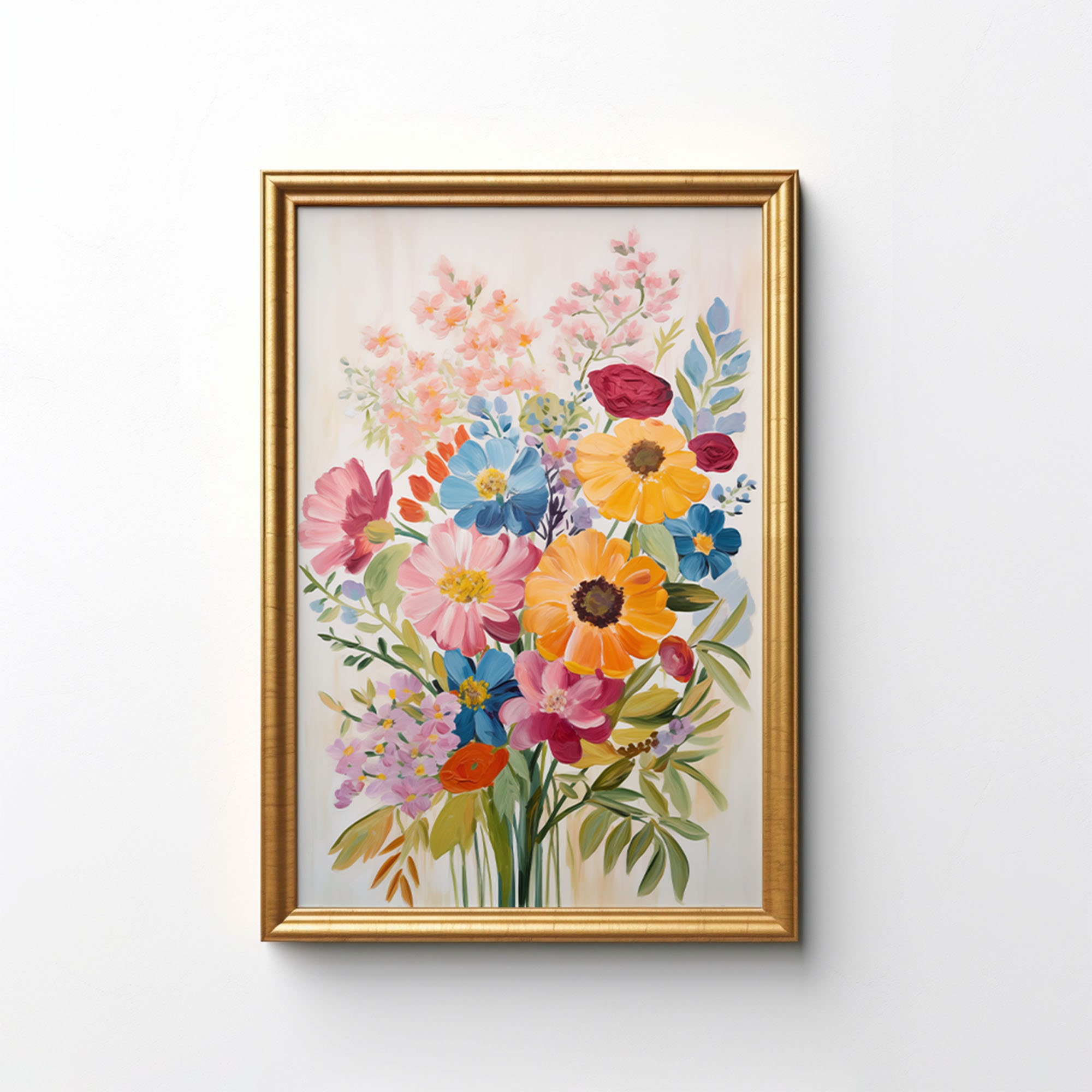 Colorful Flower Abstract Art Floral Digital Download Midcentury Modern ...