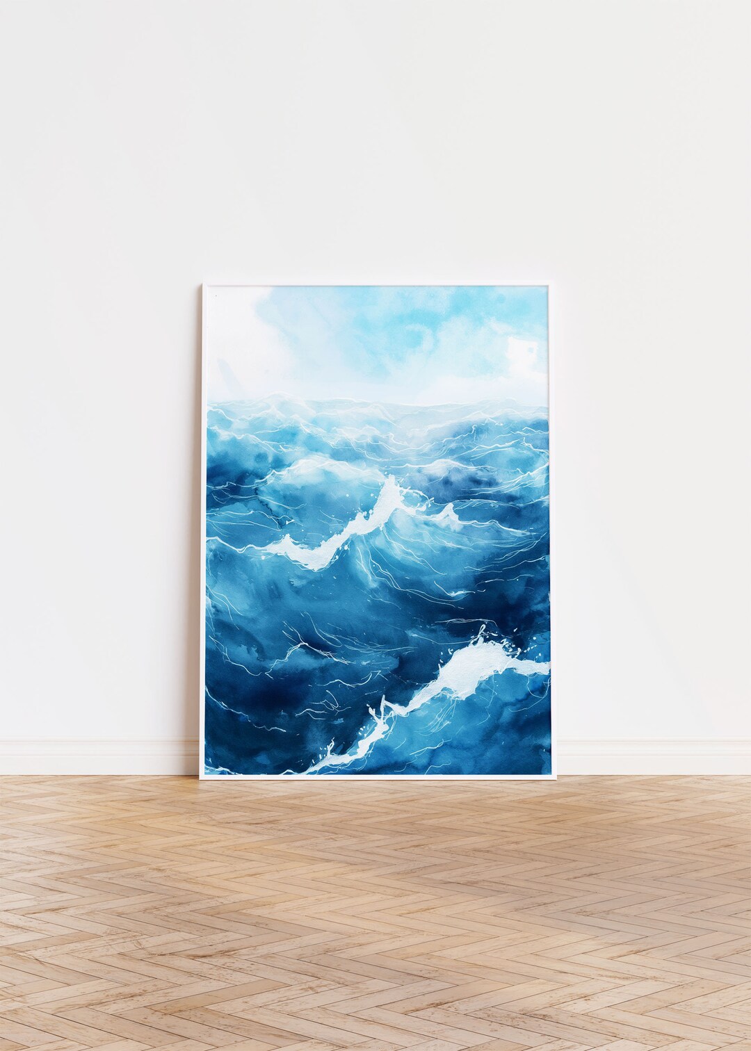 Ocean Waves Wall Art Ocean Painting Beachy Decor Nautical Decor Beach ...