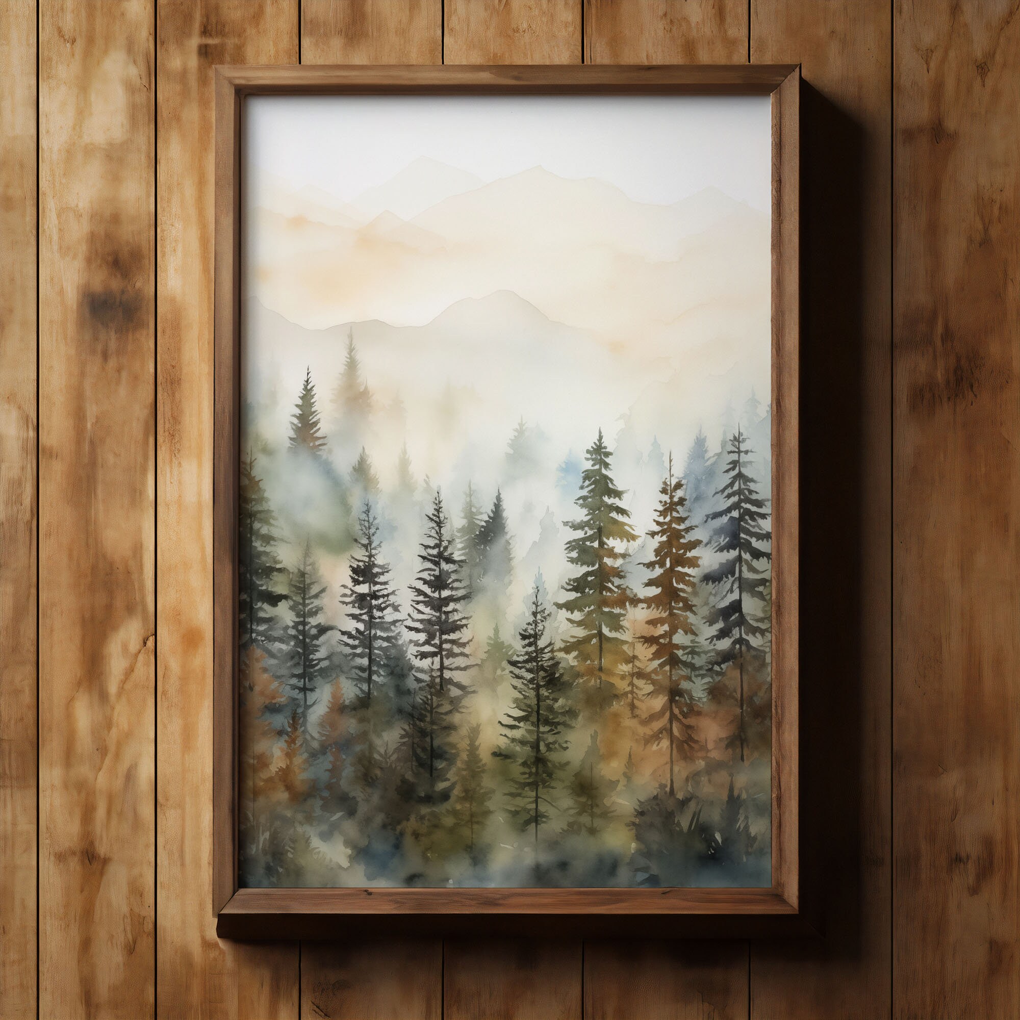 Spruce Tree Wall Art Forest Wall Art Tree Nursery Decor Mountain ...