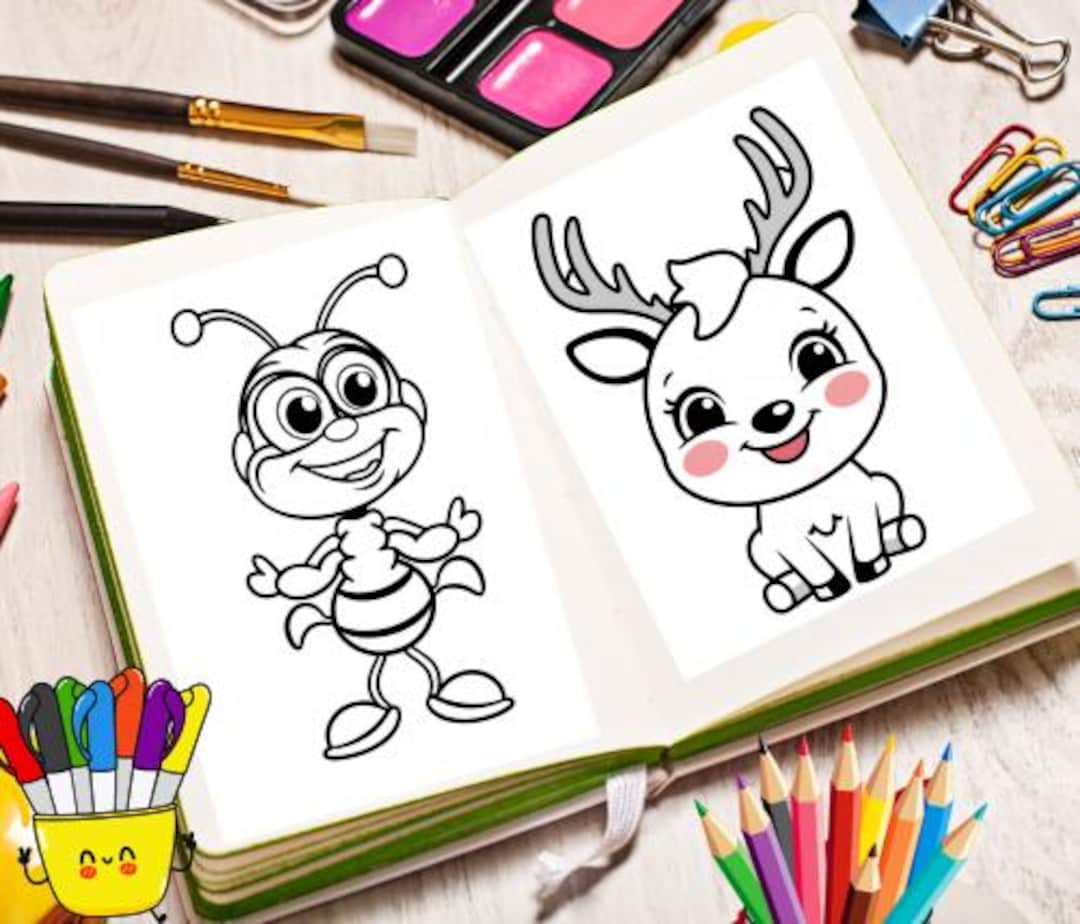 Cute Animals Coloring Pages for Toddlers | 50 Easy Printable Pages ...