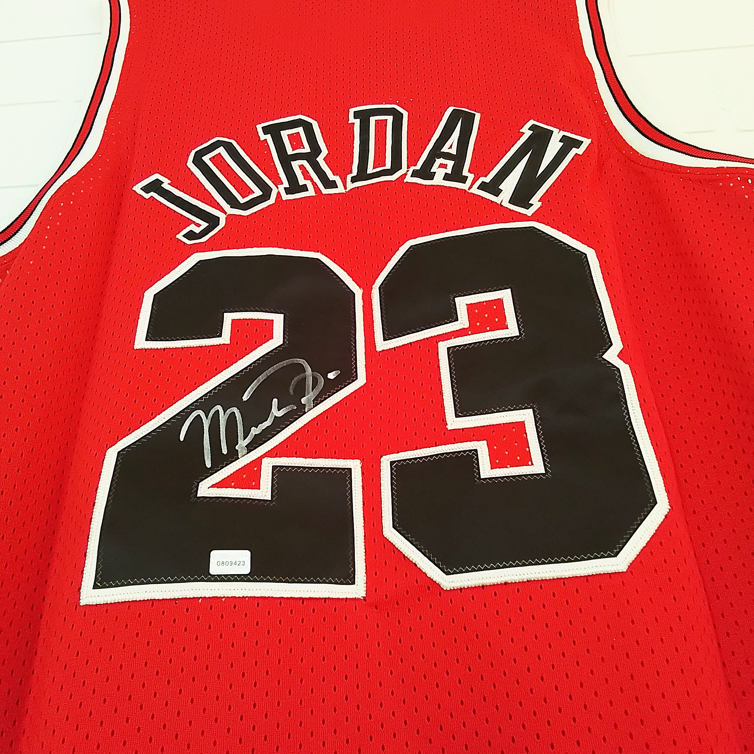 Michael Jordan Autographed 23 Chicago Bulls NBA Red Jersey COA - Etsy