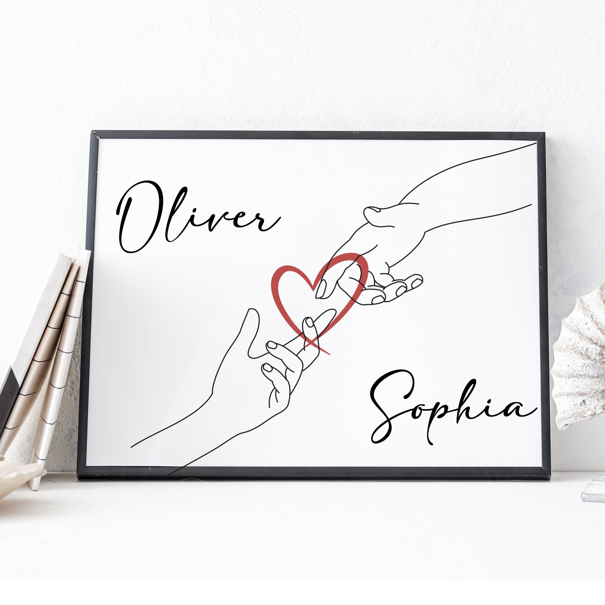 Personalized Couple Names Print Custom Couples Gift for Her Custom Home ...