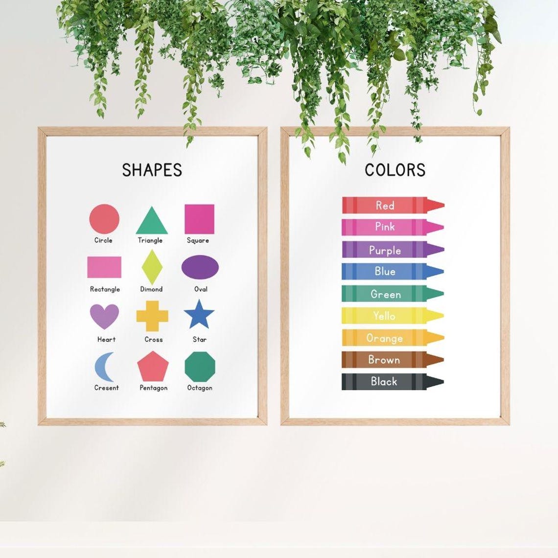 12 Educational Posters for Kids – Digital Download | Learn Shapes ...