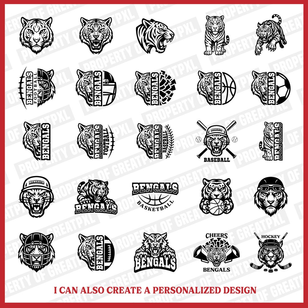 Bengals SVG, 25 Bengals SVG PNG Bundle, Eps, Bengals Cricut Cutfile ...