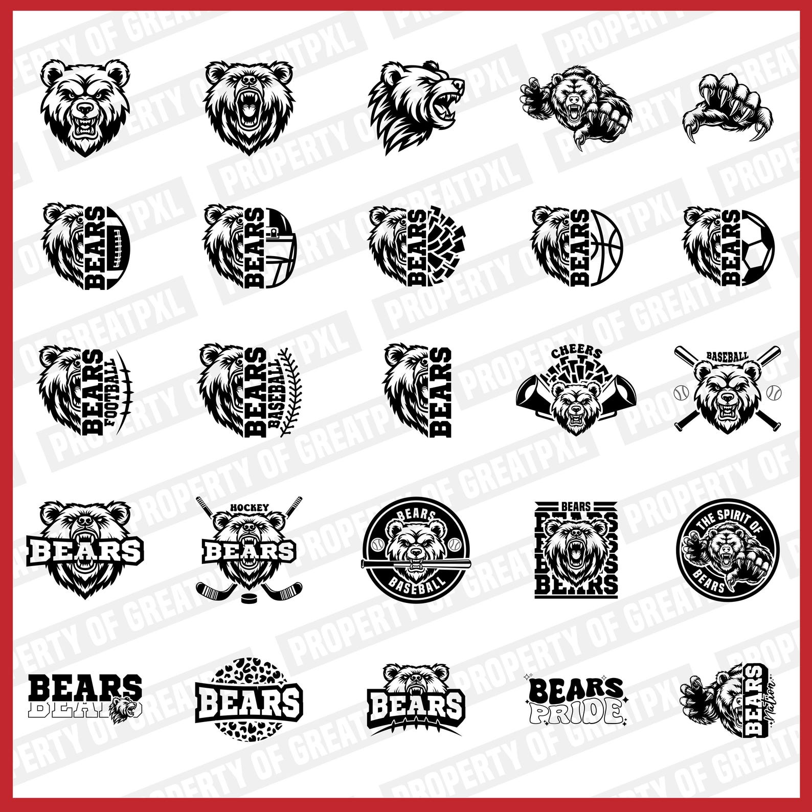Bears SVG, 25 Bears SVG PNG Bundle, Bears Svg Cricut Cutfile, Bears ...
