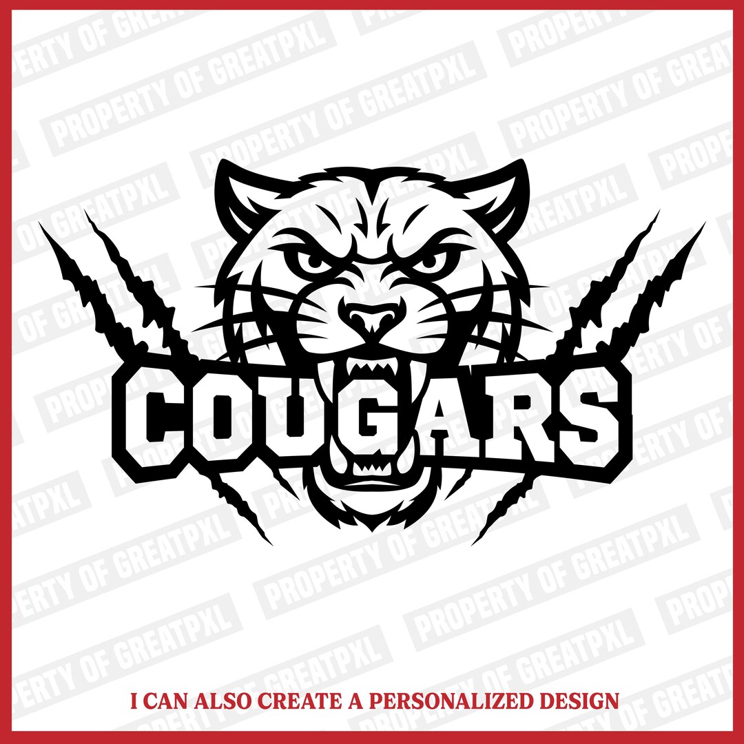 Cougars SVG PNG, Cougars Vector Cricut Cutfile, Cougars Scratch ...