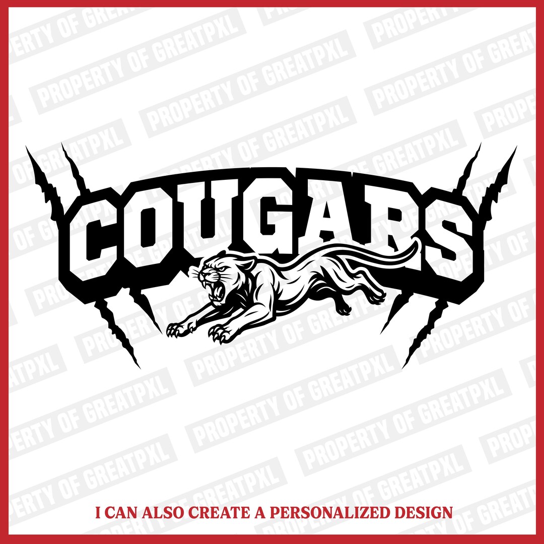 Cougars SVG PNG, Cougars Scratch Silhouette, Cougars School Mascot ...