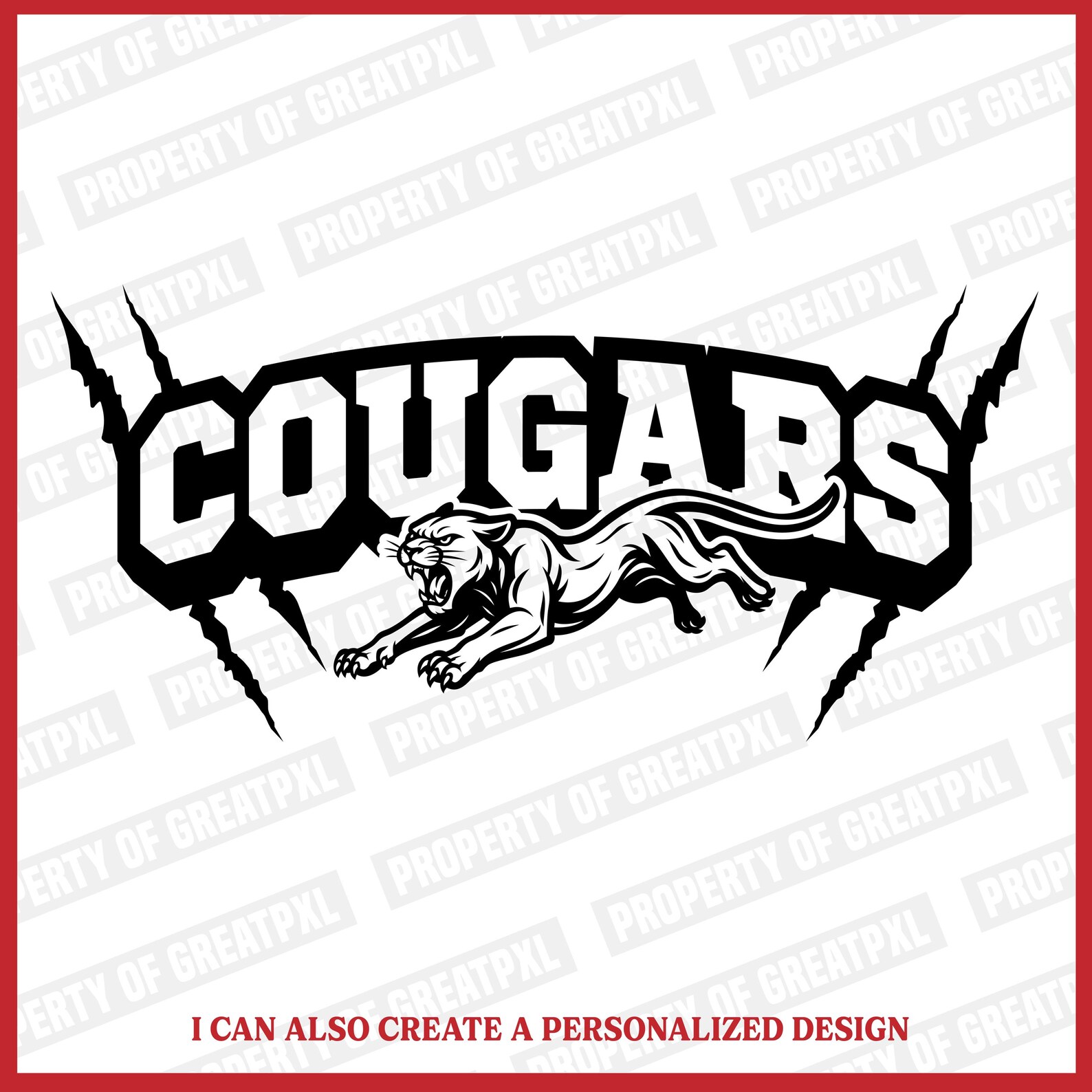 Cougars SVG PNG, Cougars Scratch Silhouette, Cougars School Mascot ...