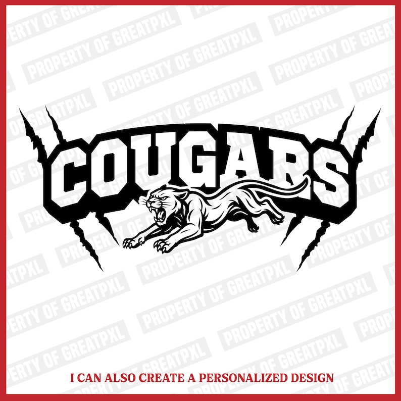 Cougars SVG PNG, Cougars Scratch Silhouette, Cougars School Mascot ...