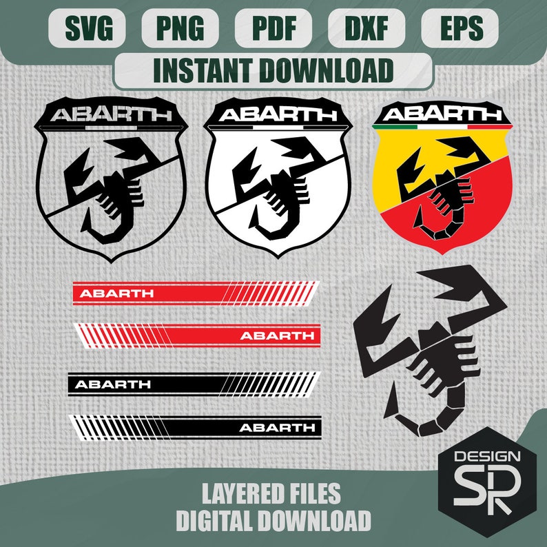 Abarth SVG PNG Dxf Cricut & Silhouette File, Svg Bundle, Sticker ...