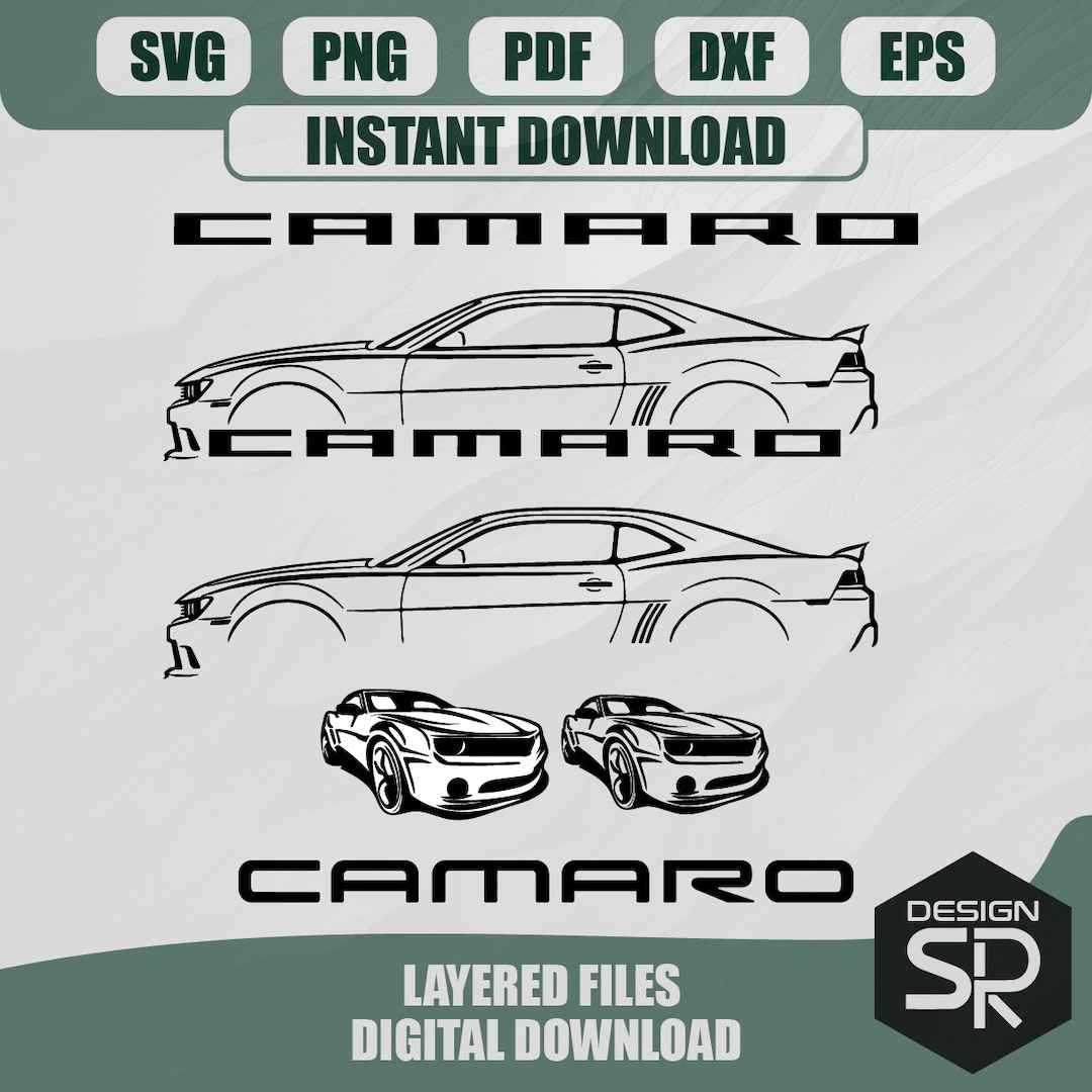 Camaro SVG PNG Dxf Cricut & Silhouette File, Svg Bundle, Sticker ...