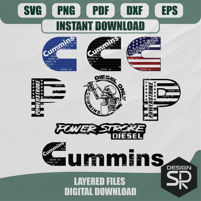 Power Stroke Cummins SVG PNG Dxf Cricut & Silhouette File, Svg Bundle ...