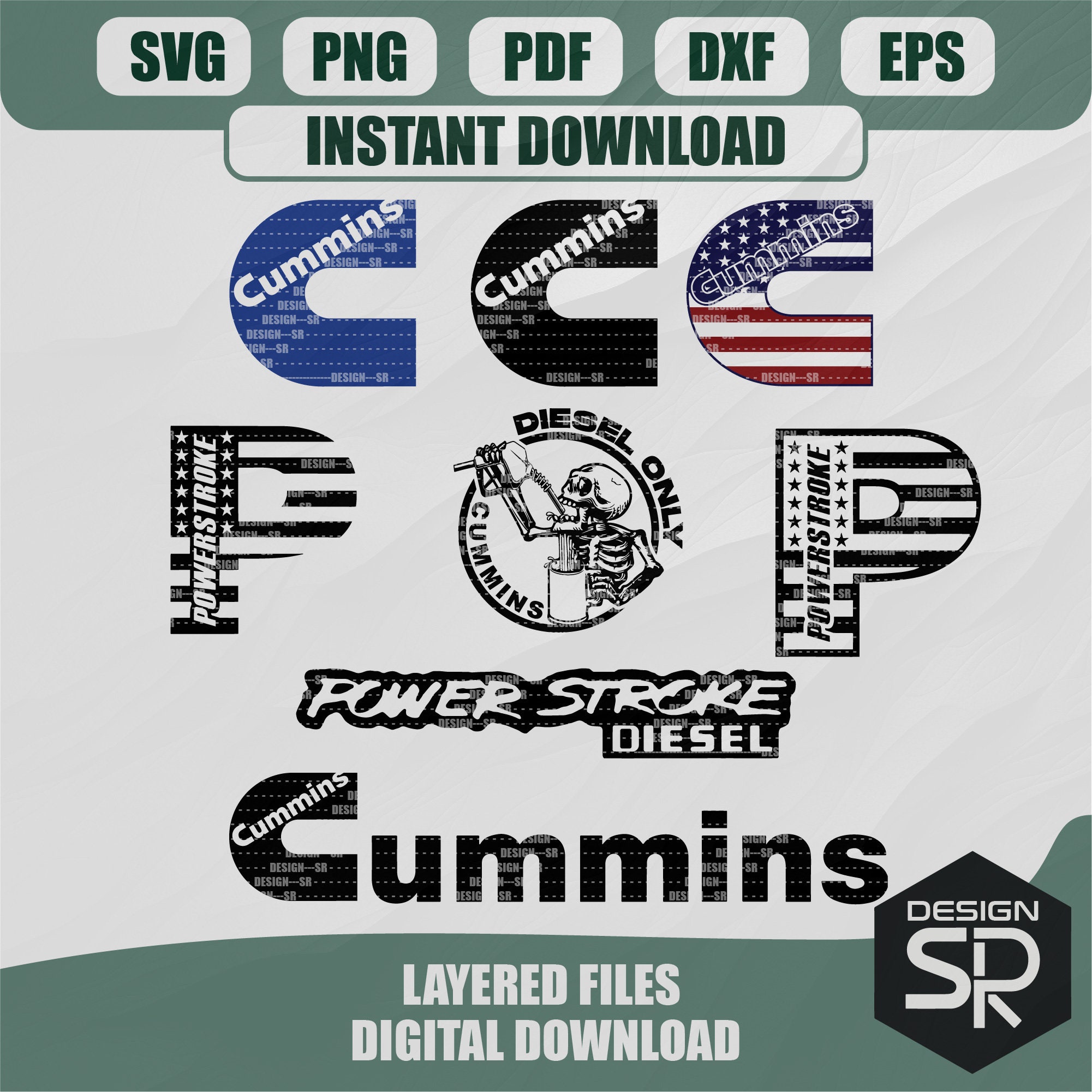 Power Stroke Cummins SVG PNG Dxf Cricut & Silhouette File, Svg Bundle ...