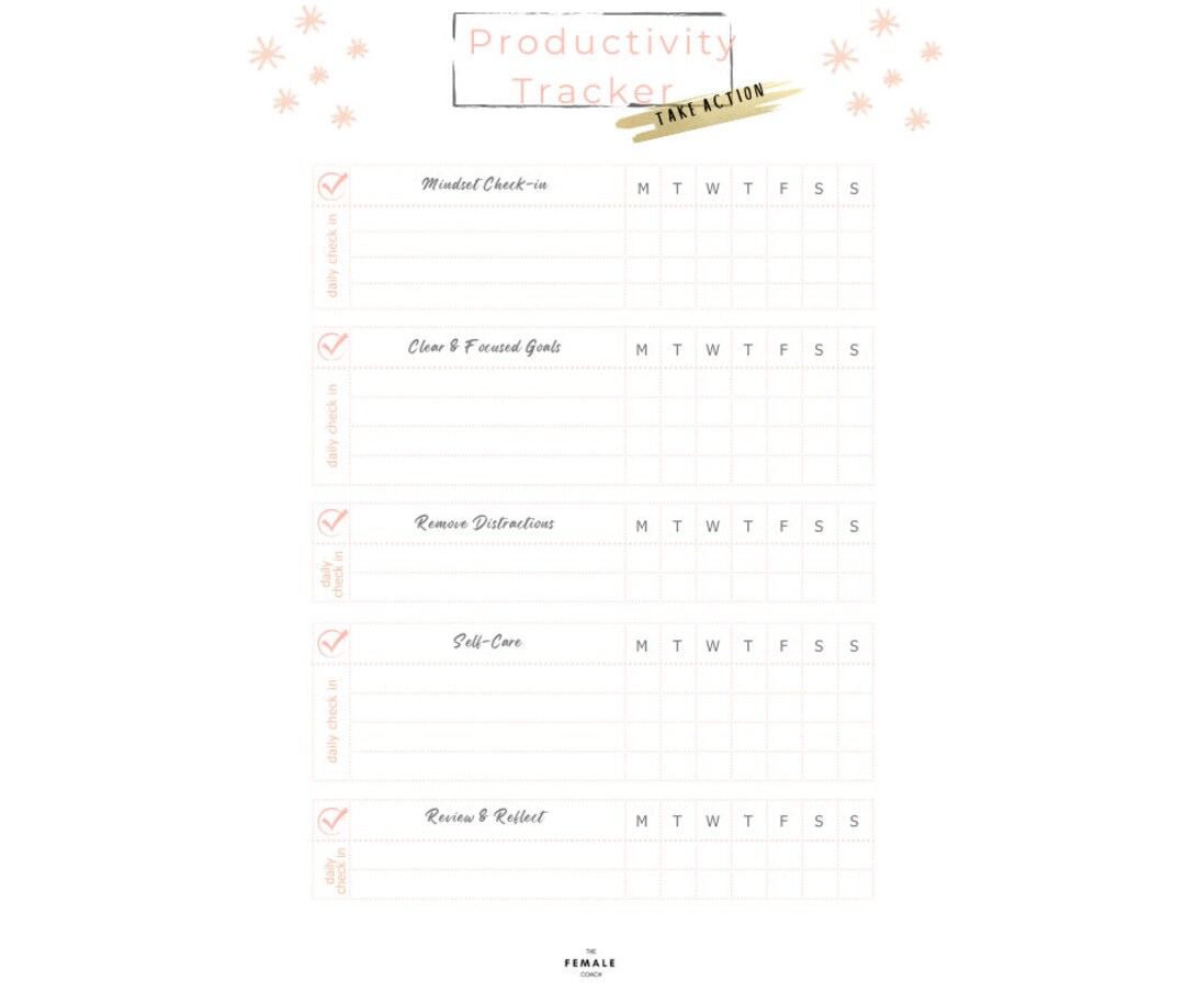 Productivity Tracker and Checklist - Etsy
