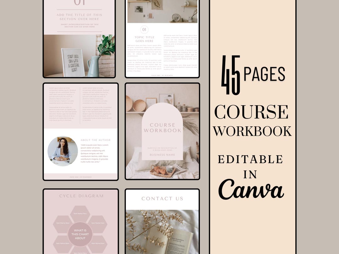 Course Creator Workbook Template Canva, Coaching Lead Magnet Ebook ...