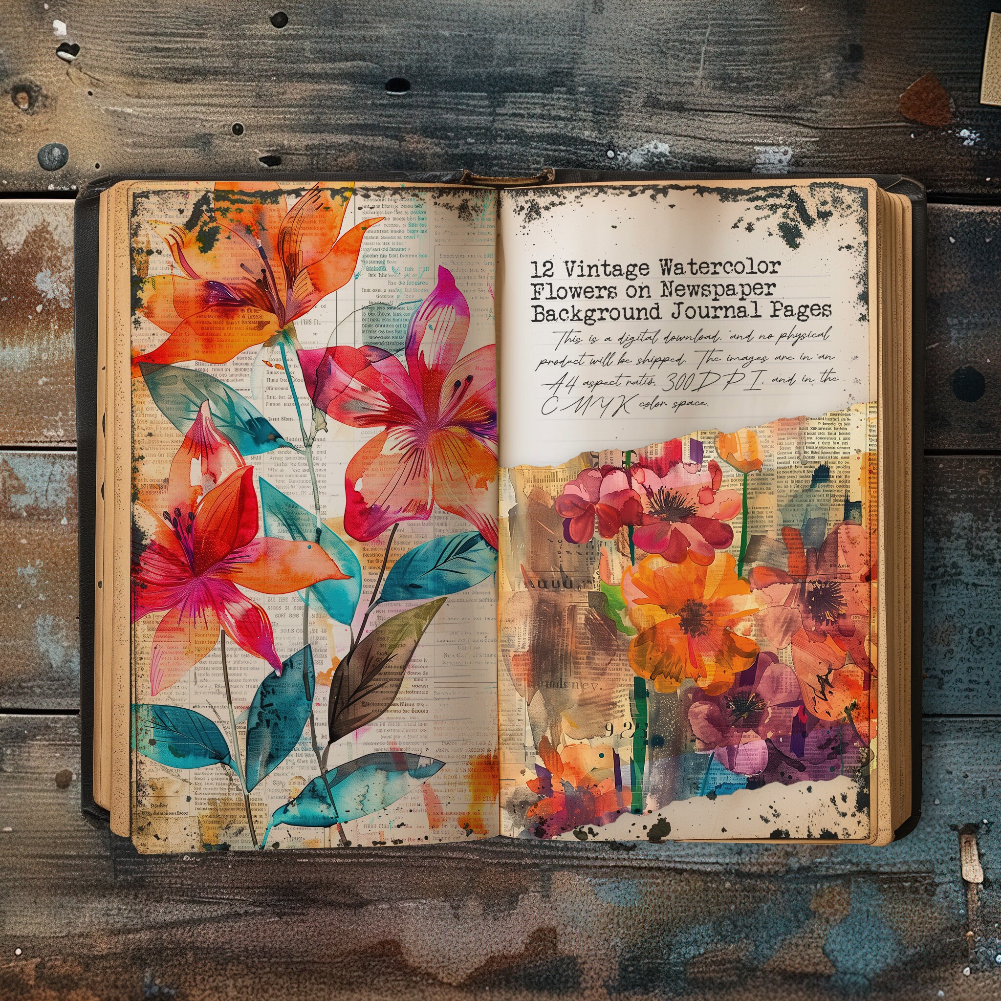 Whisperings of the Past: 12 Printable Vintage Junk Journal Pages With ...