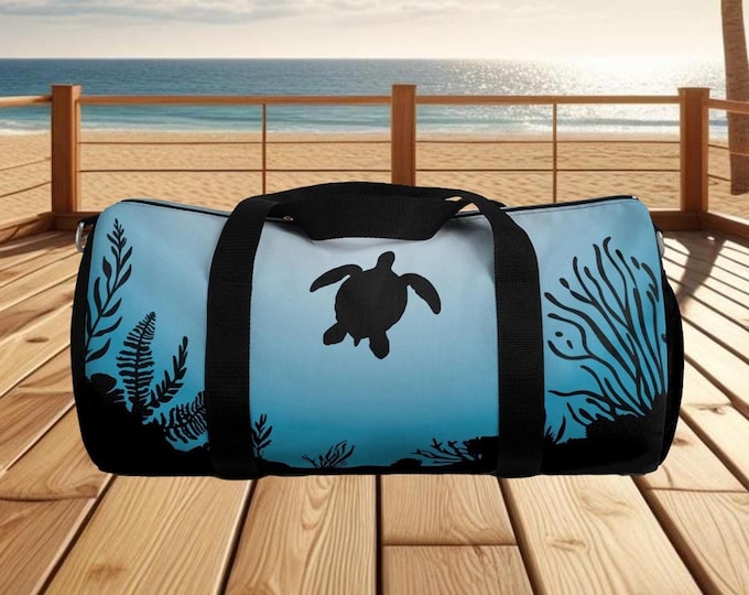 Sea Turtle Travel Bag, Ocean Duffel Bag, Beach Tropical Ocean Gym Bag ...