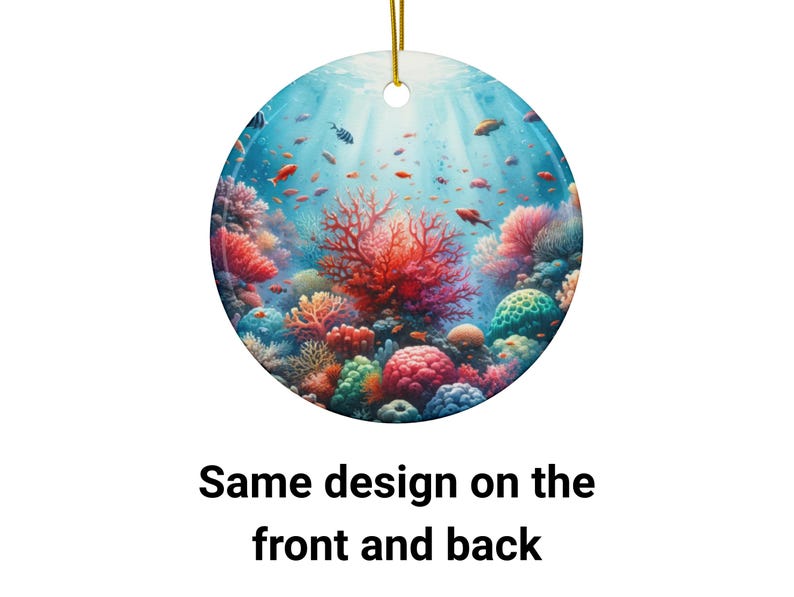 Watercolor Ocean Coral Reef Ceramic Ornament (double Sided), Underwater ...