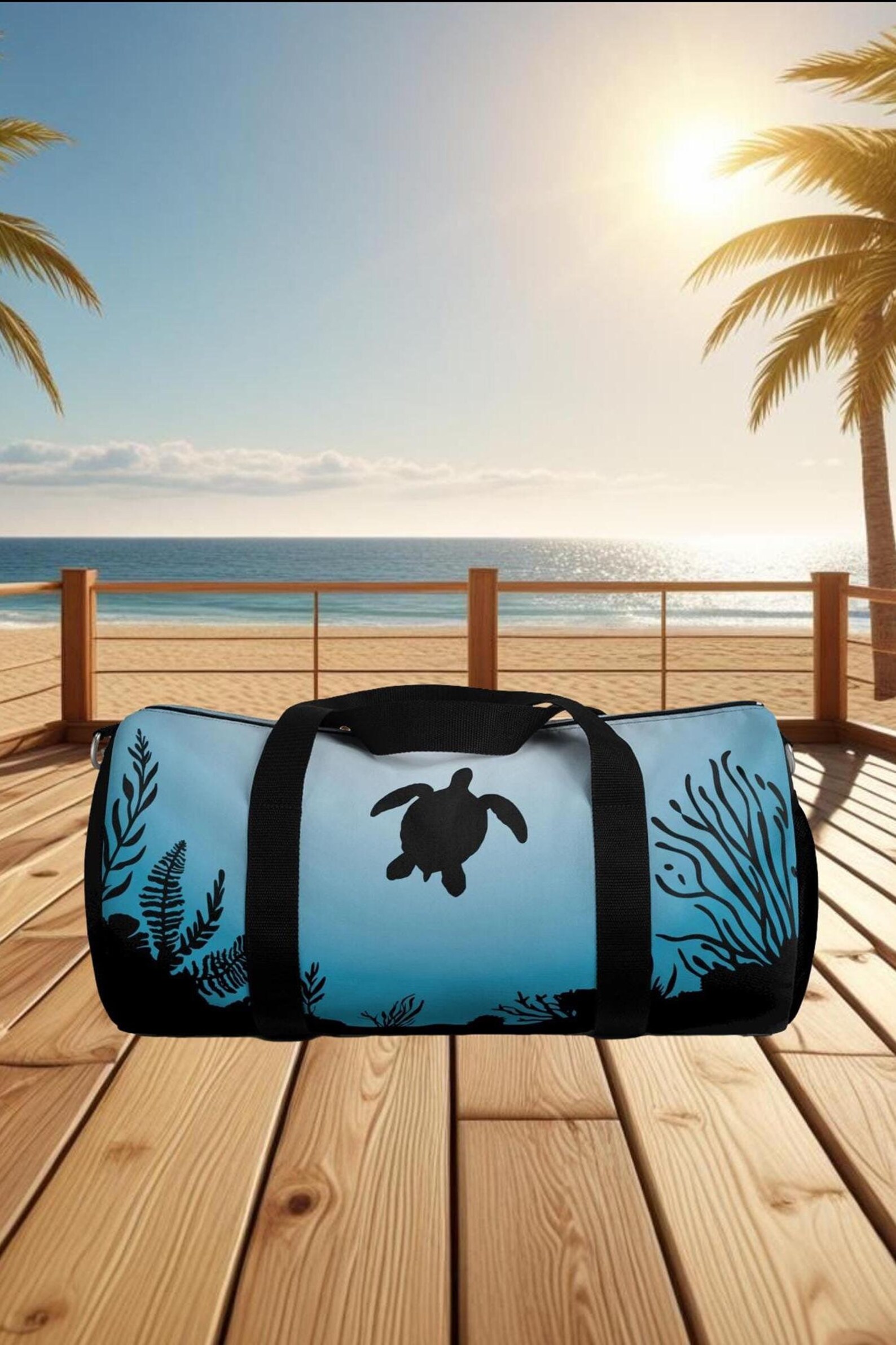 Sea Turtle Travel Bag, Ocean Duffel Bag, Beach Tropical Ocean Gym Bag ...