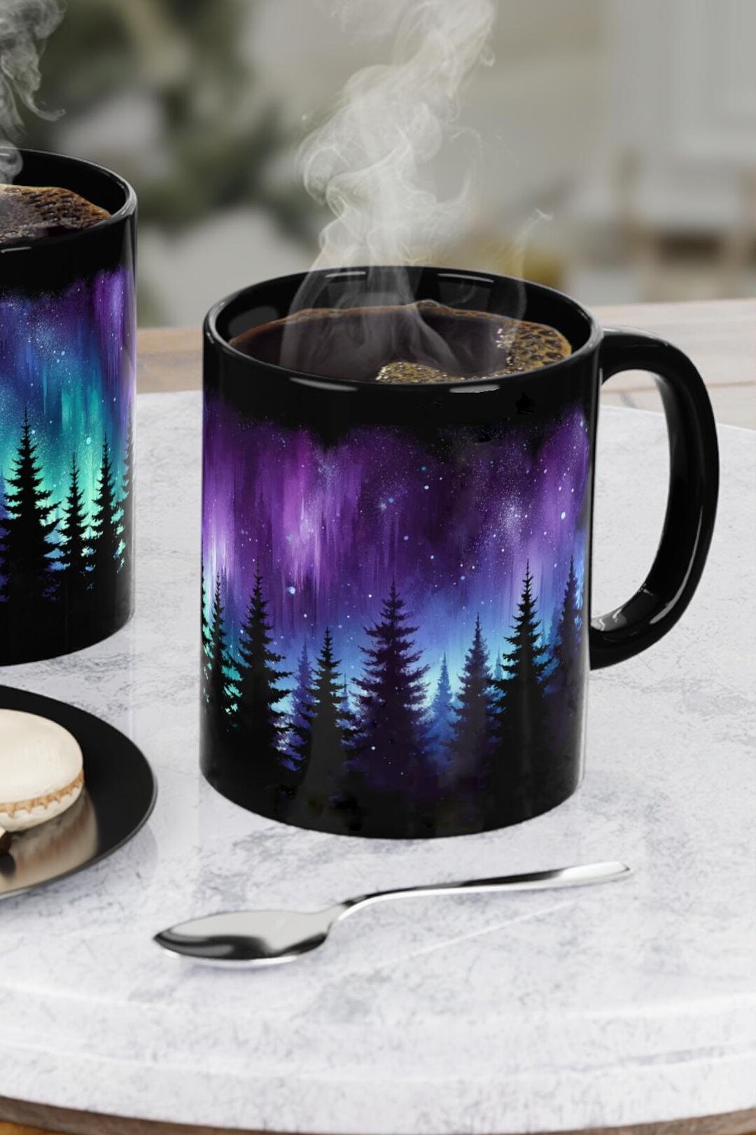 Mystical Northern Lights Forest Mug **not Color Changing**, Aurora ...