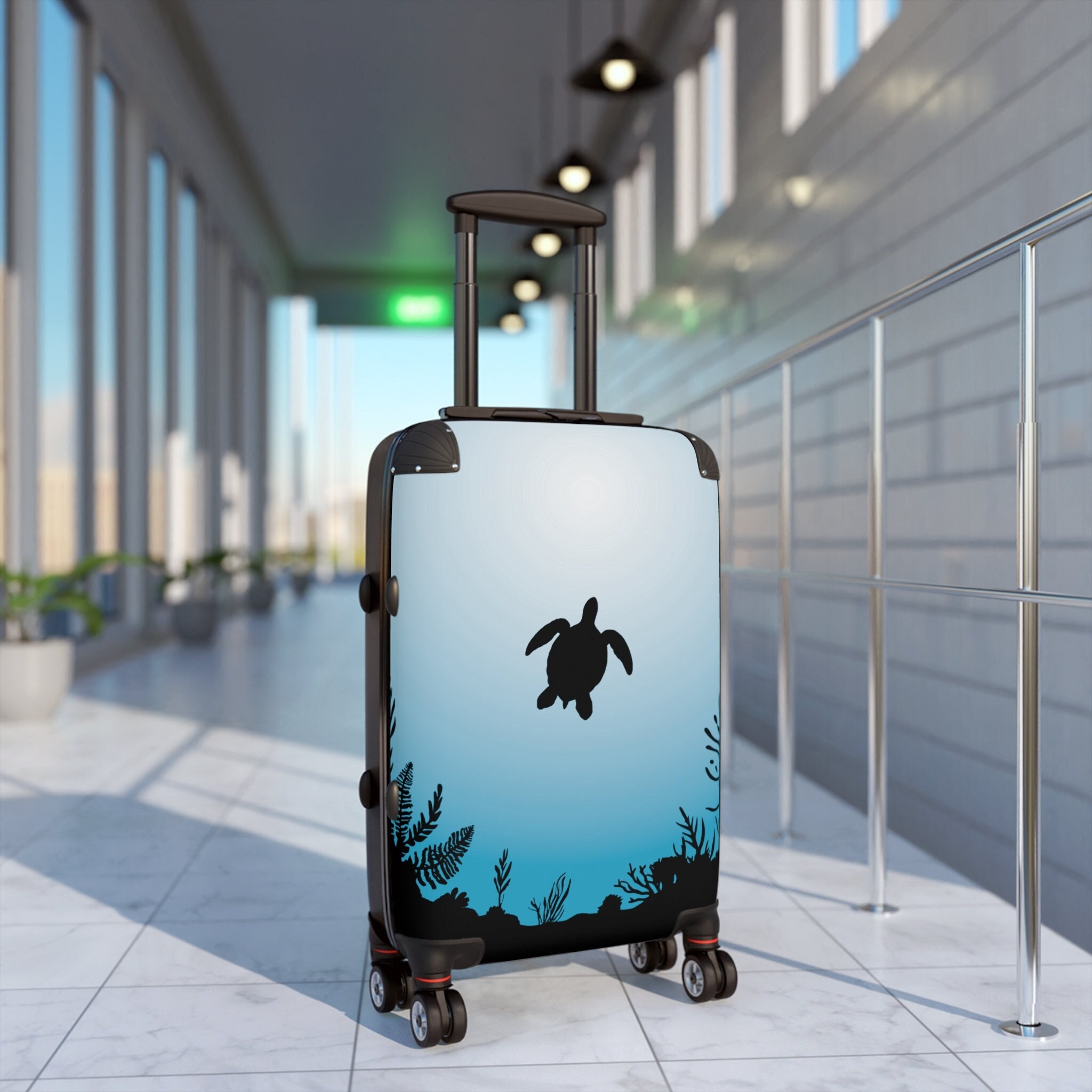 Ocean Travel Suitcase, Sea Turtle Suitcase on Wheels, Telescopic Handle ...