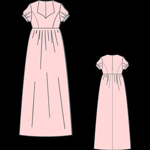 Renaissance Regency Gown Sewing Pattern,empire Waist,woman Dress Size ...