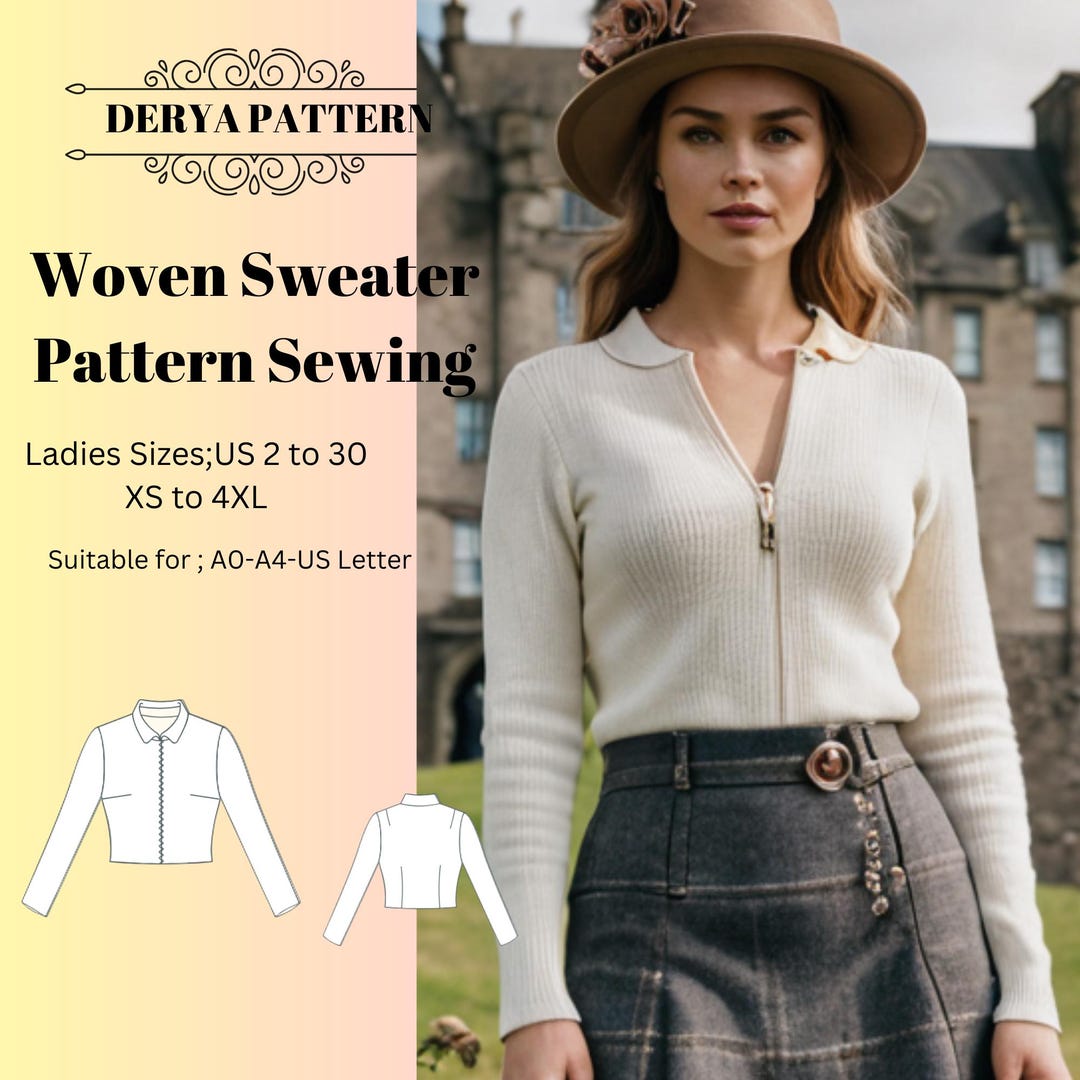 Woven Sweater Sewing Pattern,women Cardigan Pattern,sewing Pattern ...