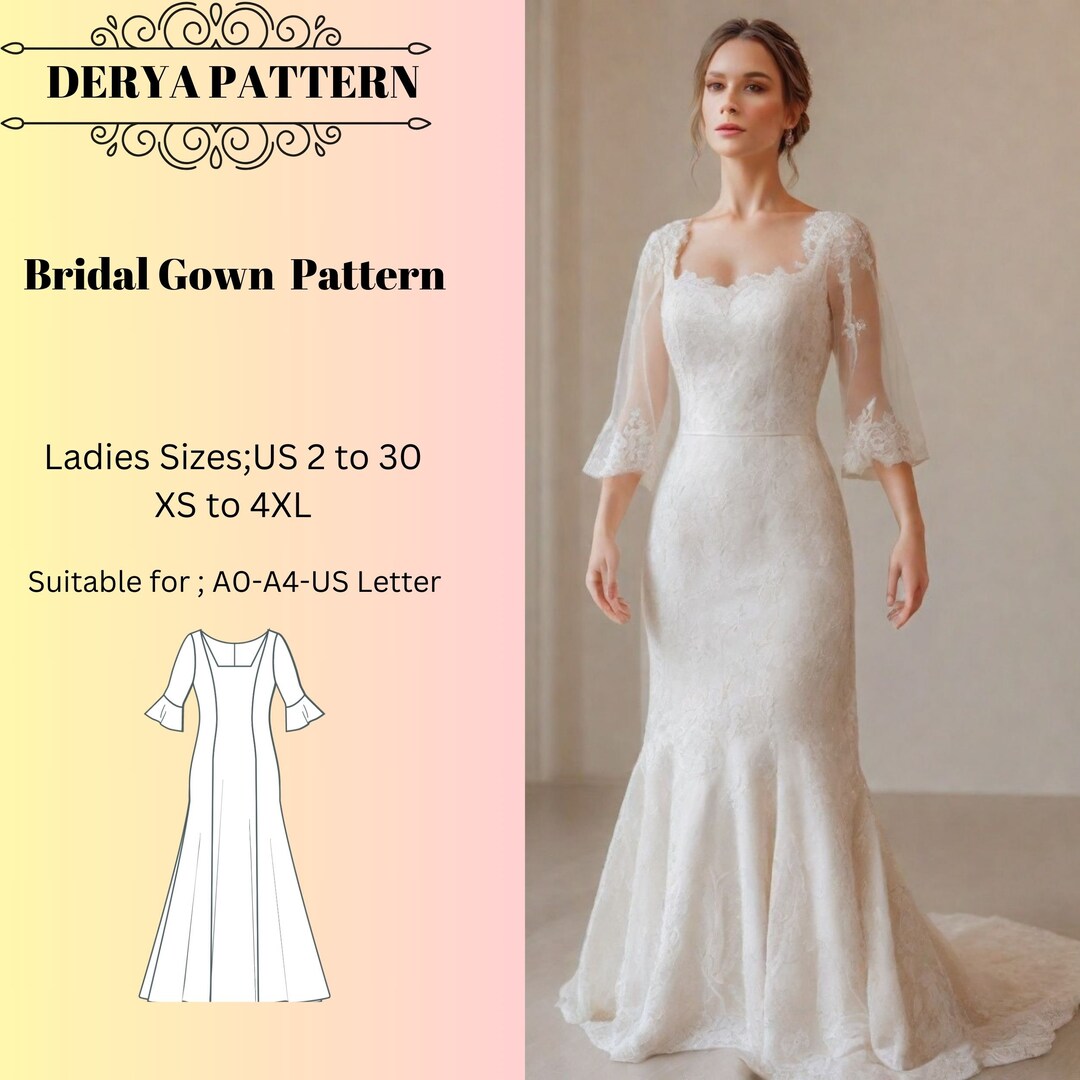 Bridal Gown Sewing Pattern, Ball Gown, Fairy Dress, Wedding Dress ...