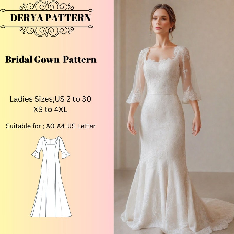 Bridal Gown Sewing Pattern, Ball Gown, Fairy Dress, Wedding Dress ...