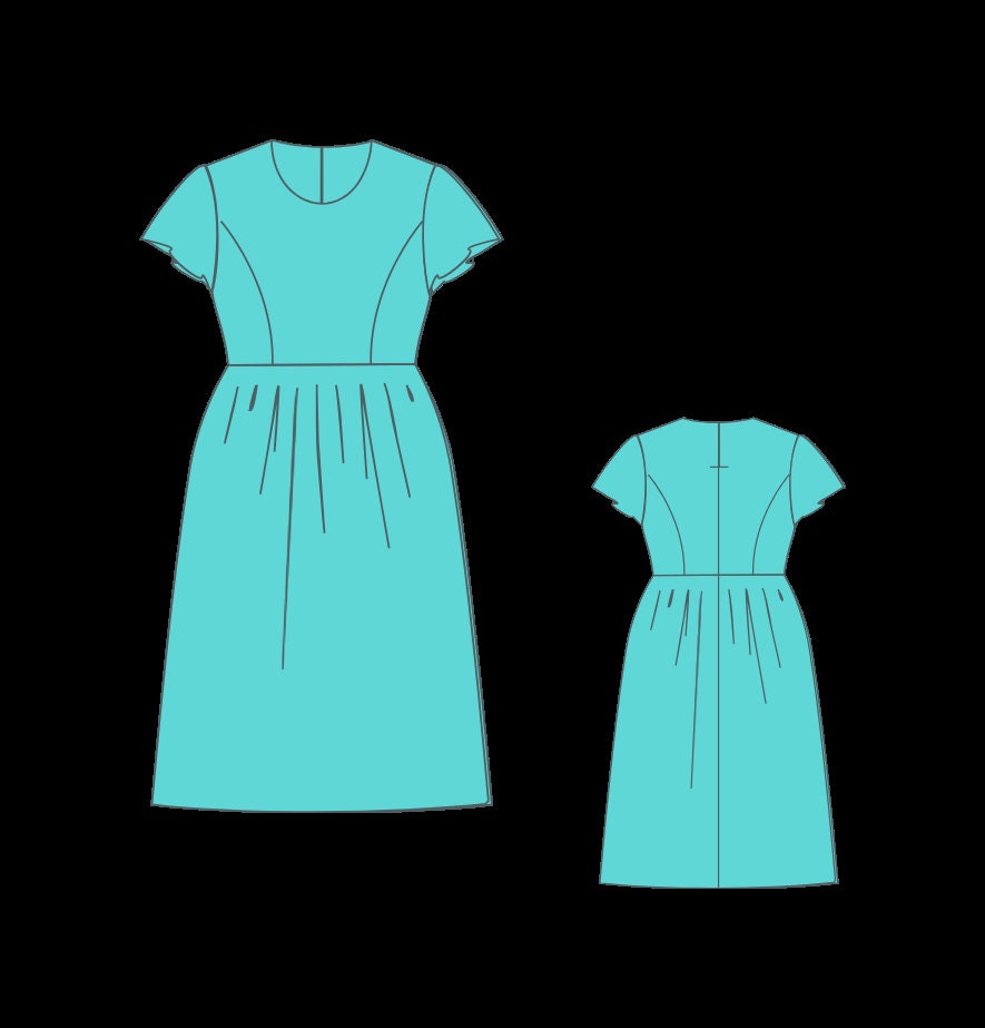 Round Neck Dress Pattern, Summer Linen Dress Pattern,spring Dress ...