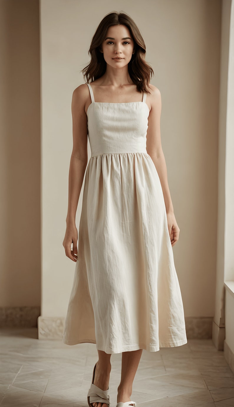 Strappy Linen Dress Pattern,linen Summer Dress Pattern,spring Dress ...