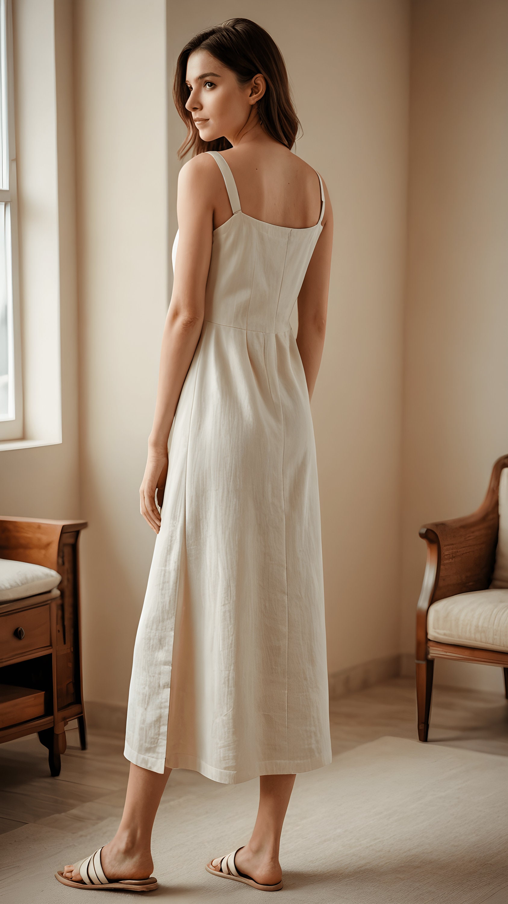 Strappy Linen Dress Pattern,linen Summer Dress Pattern,spring Dress ...