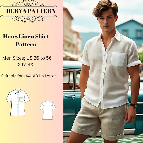 Linen Button up Shirt Pattern - Etsy