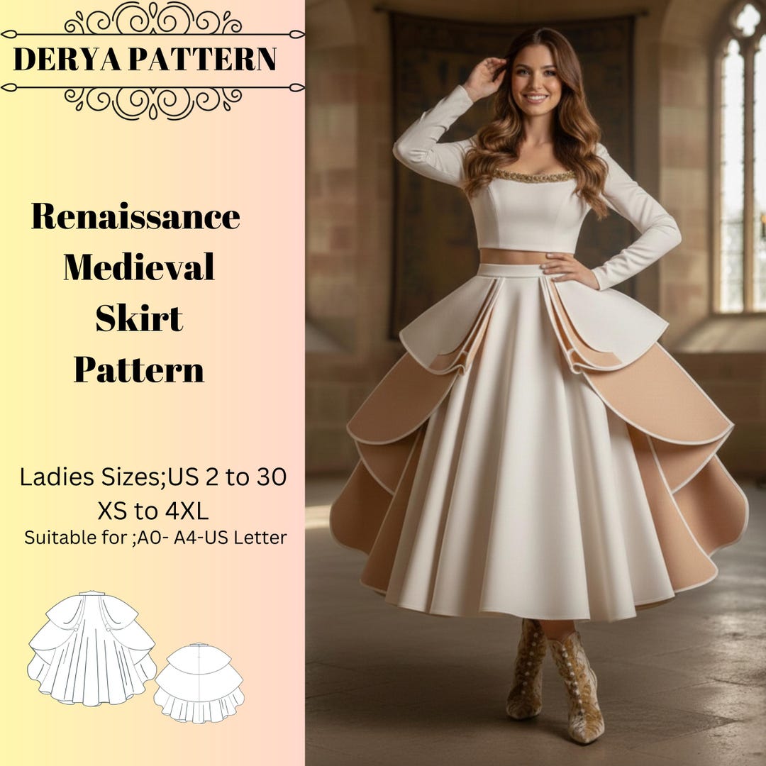 Renaissance Medieval Skirt Sewing Pattern,women Dress Patterns,prom ...