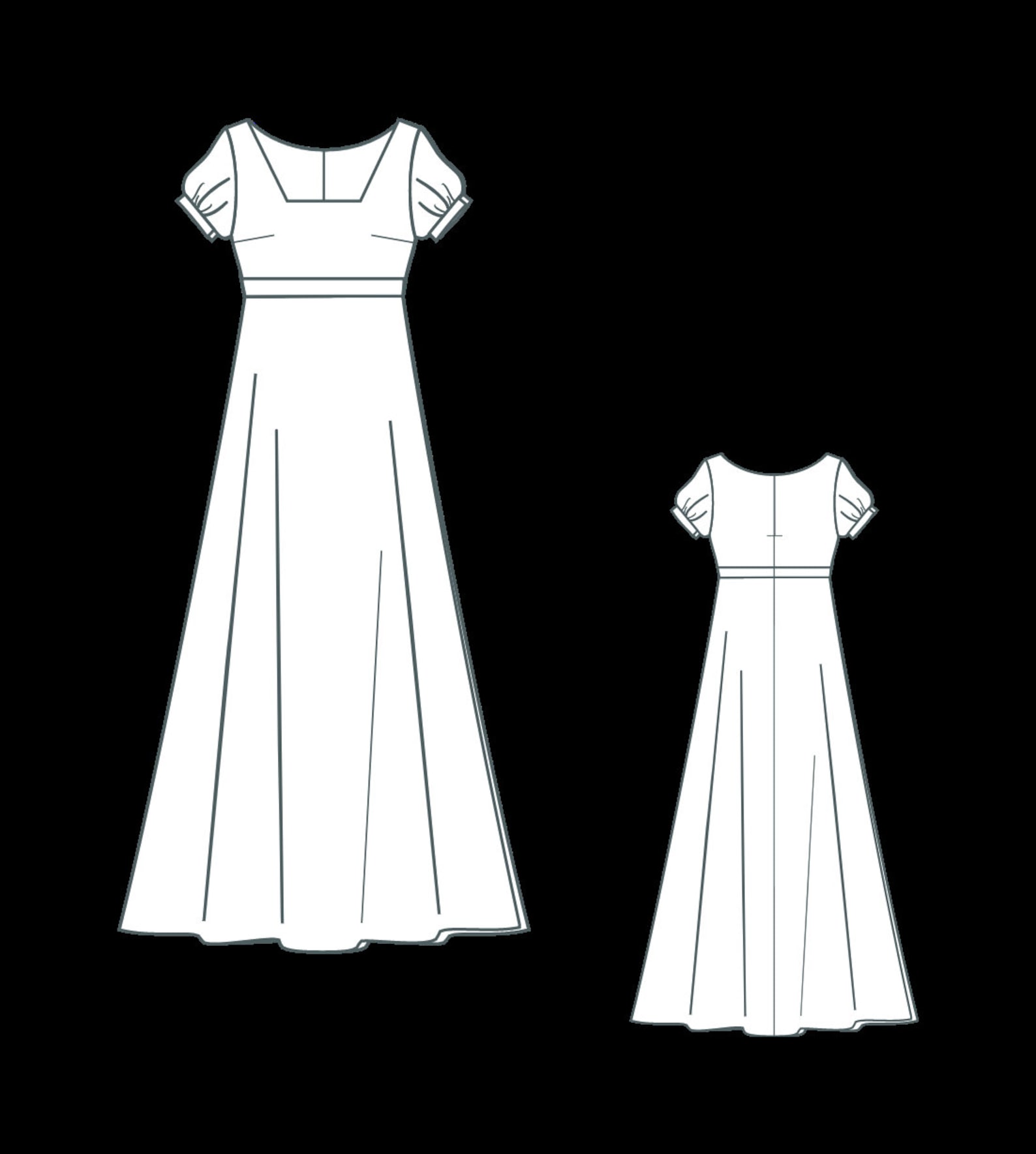 Cottagecore Dress Sewing Pattern: Medieval Ball Gown (PDF Pattern/ 2-30 ...