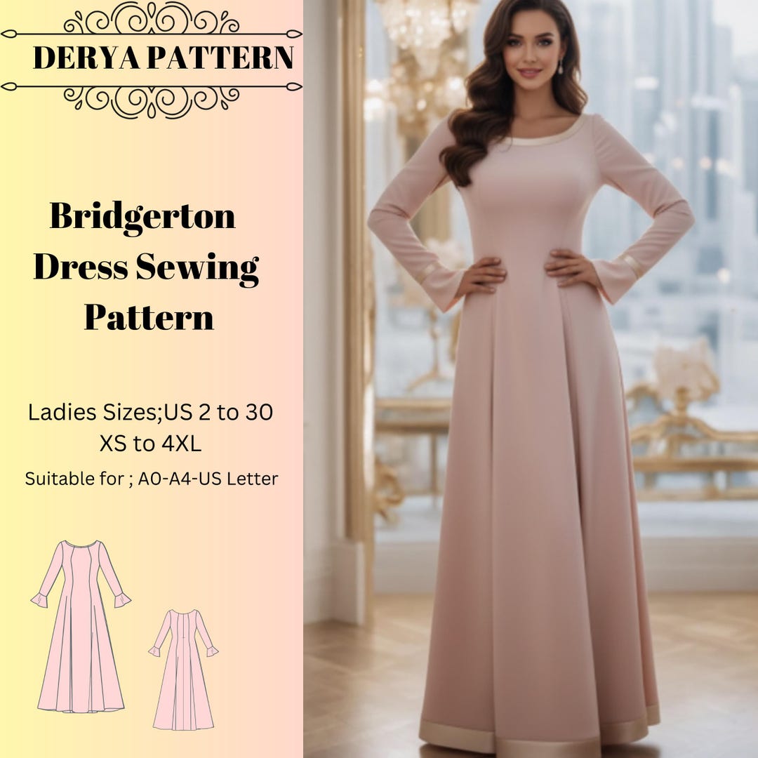 Bridgerton Dress Sewing Pattern,women Dress Patterns,ball Gown, Wedding ...